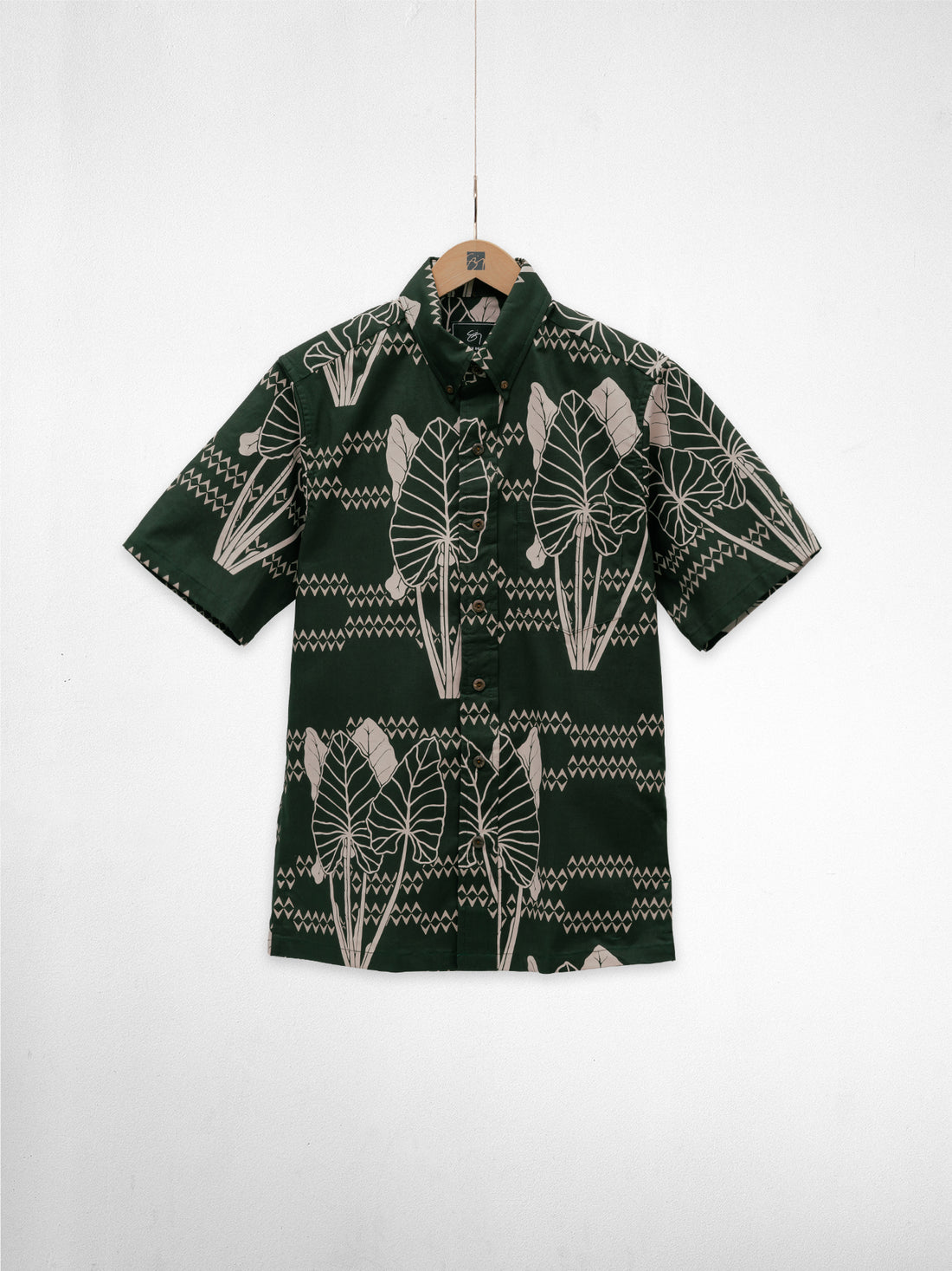 ʻApe ʻElekū Button Up Aloha Shirt- Hunter Green – Sig Zane Designs
