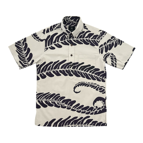 Ola Pepeʻe Pullover Aloha Shirt- Ash – Sig Zane Designs